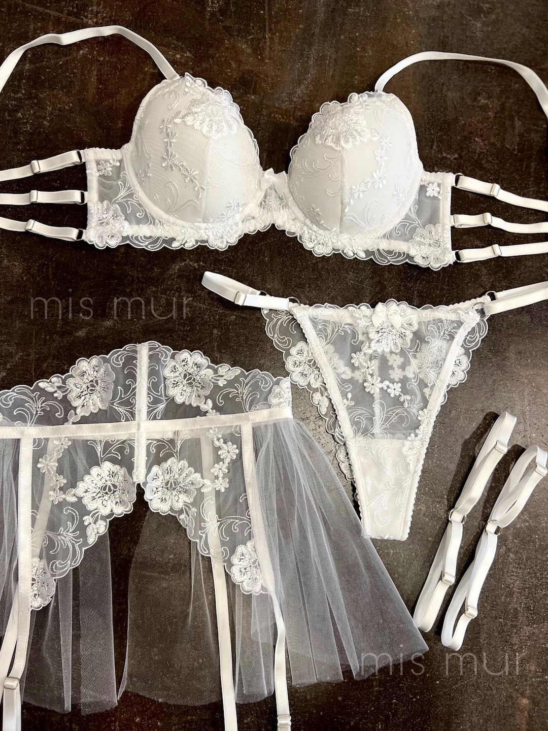 Wedding White Lace Lingerie, Custom Bridal Lingerie Wedding Night ...