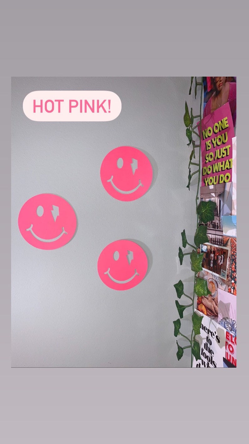Pink Smiley Face Preppy Room Decor Aesthetic/ Wall / Wallpaper - Etsy