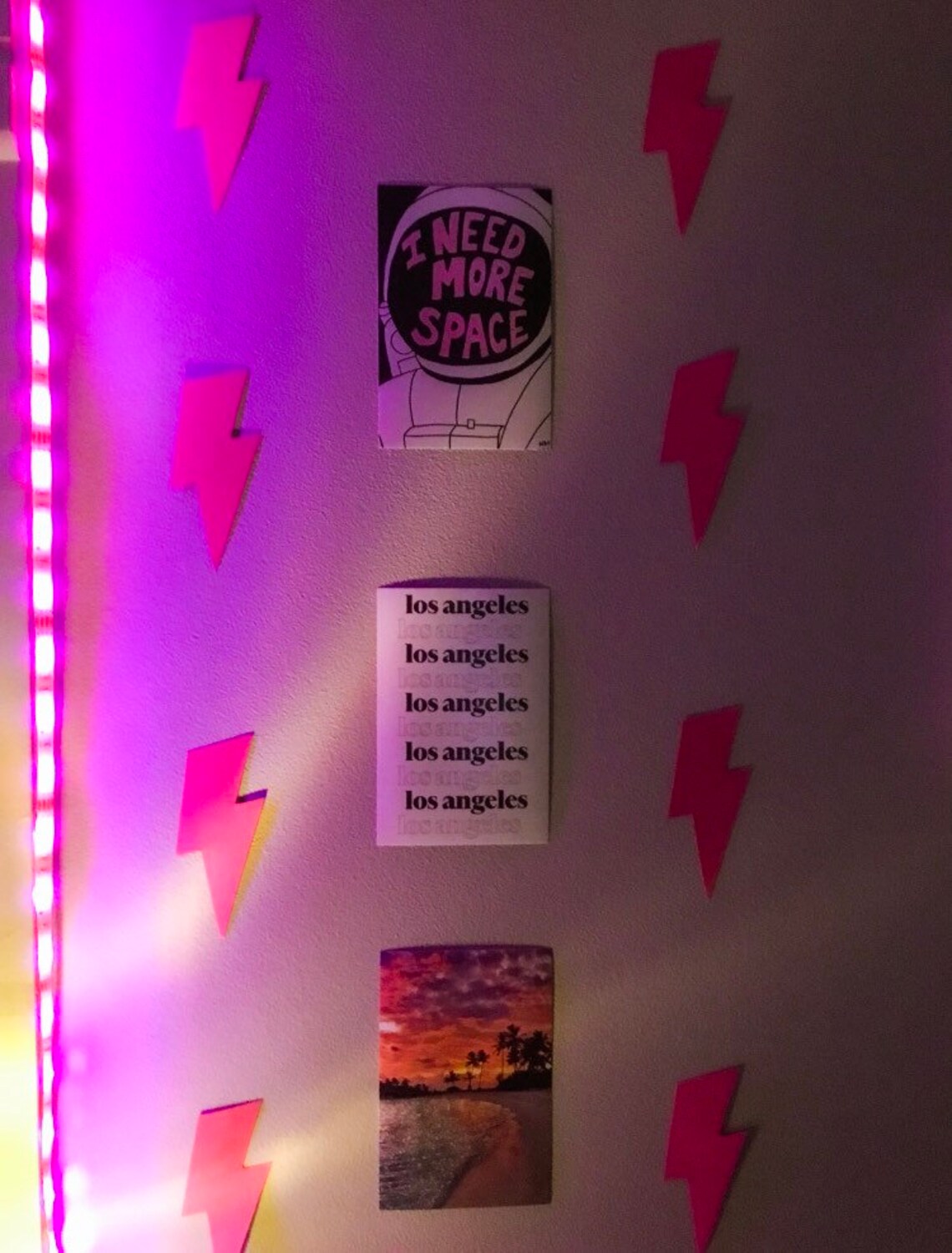 Pink Lightning Bolt Room Decor Aesthetic Wallpaper / Wall - Etsy