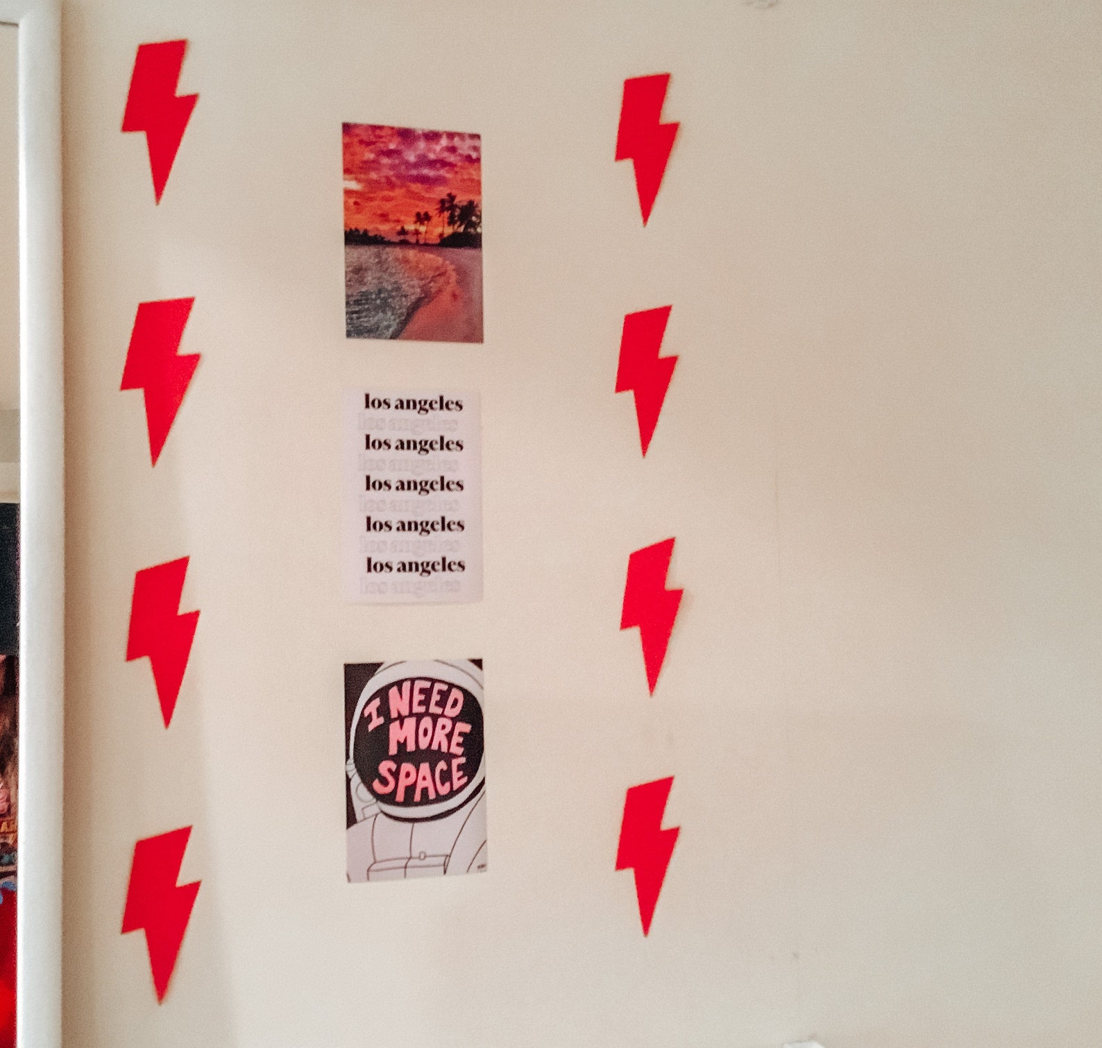 Pink Lightning Bolt Room Decor Aesthetic Wallpaper / Wall - Etsy