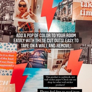 Pink Lightning Bolt Room Decor Aesthetic Wallpaper / Wall Photo Collage ...