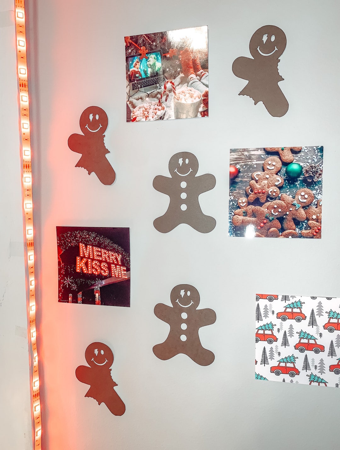 Preppy Gingerbread Man Wall Collage Holiday Decor Aesthetic / Christmas ...