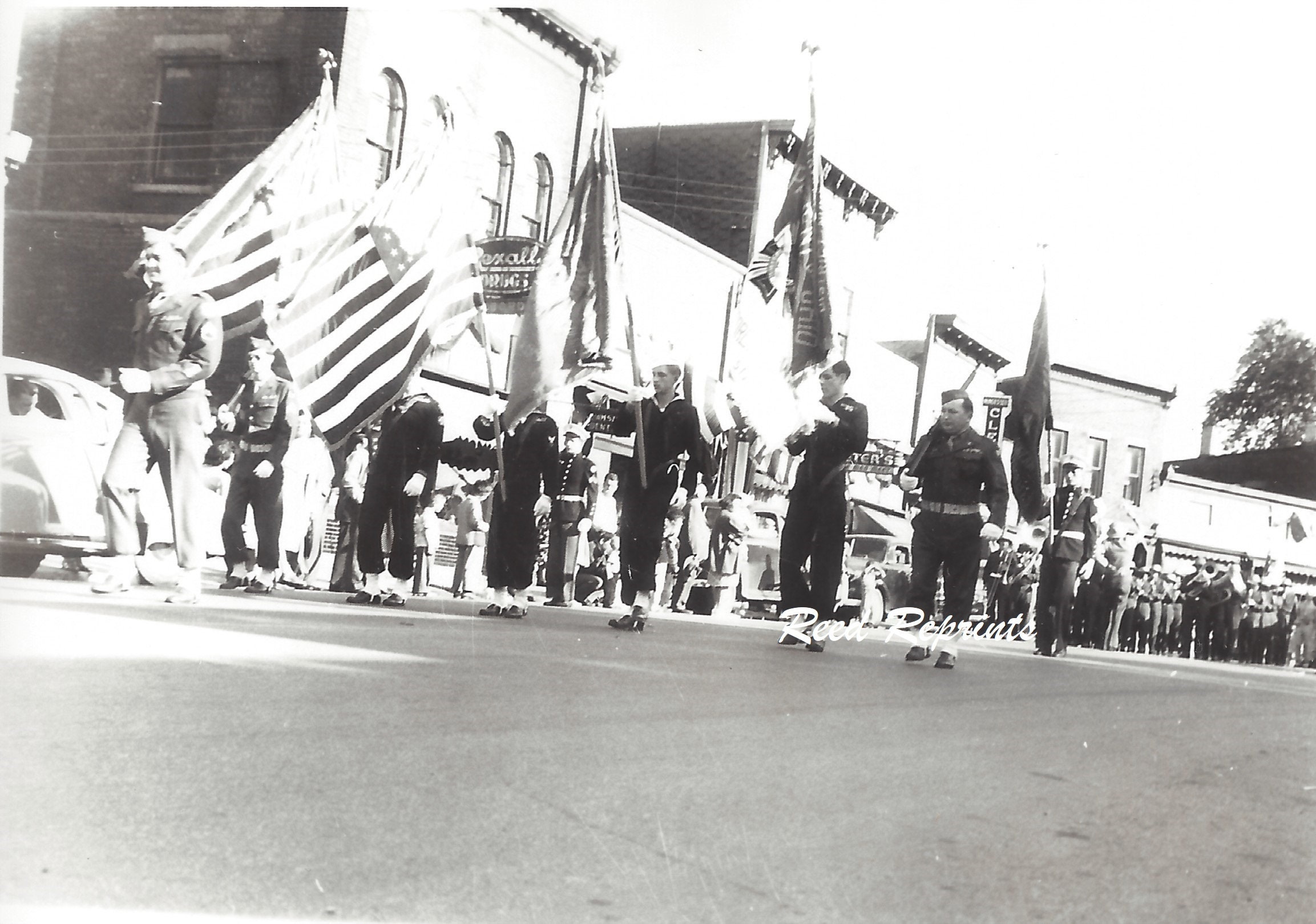 Vintage Photo 1950s Military Color Guard City Street Parade | Etsy
