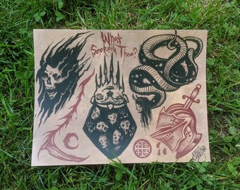 Gothic Tattoo Flash | Etsy