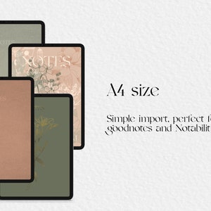 20 Floral & Leather Texture Digital Notebook Covers for Goodnotes, and ...