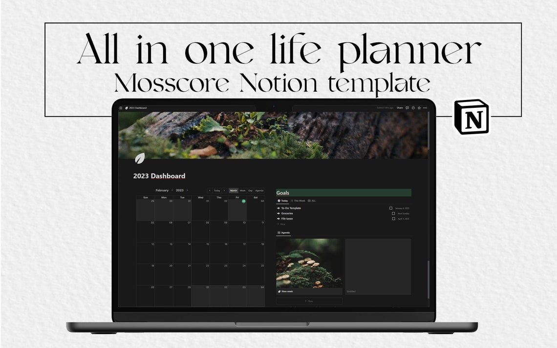 Cottagecore Notion Template, Dark Mode Ultimate Life Planner ...
