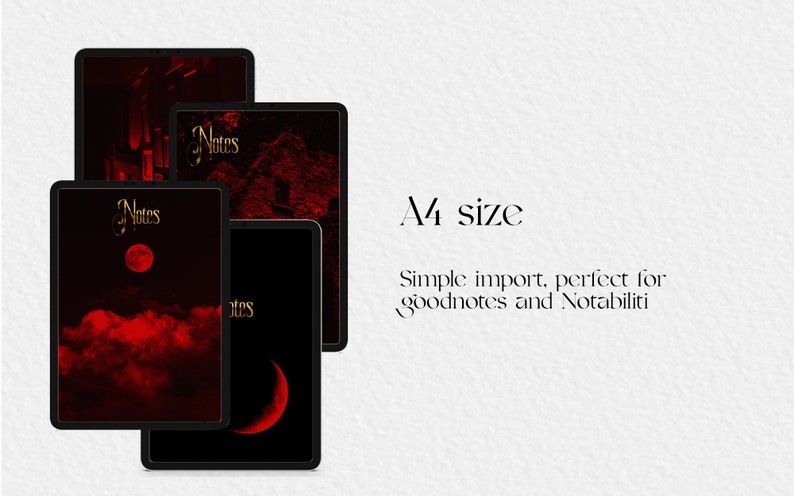 15 Gothic Digital Journal & Notebook Covers for Goodnotes and All ...