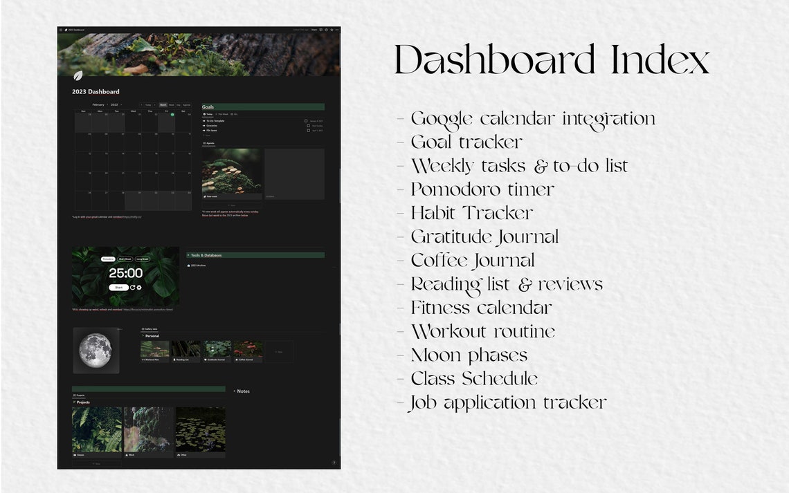 Cottagecore Notion Template, Dark Mode Ultimate Life Planner ...
