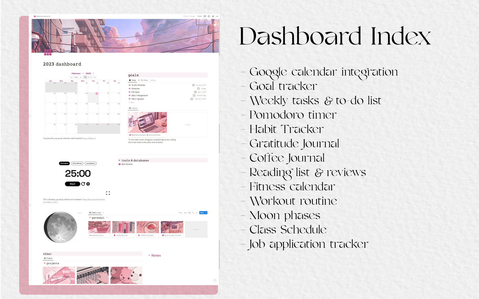 Anime All in One Notion Dashboard Aesthetic Notion Life - Etsy
