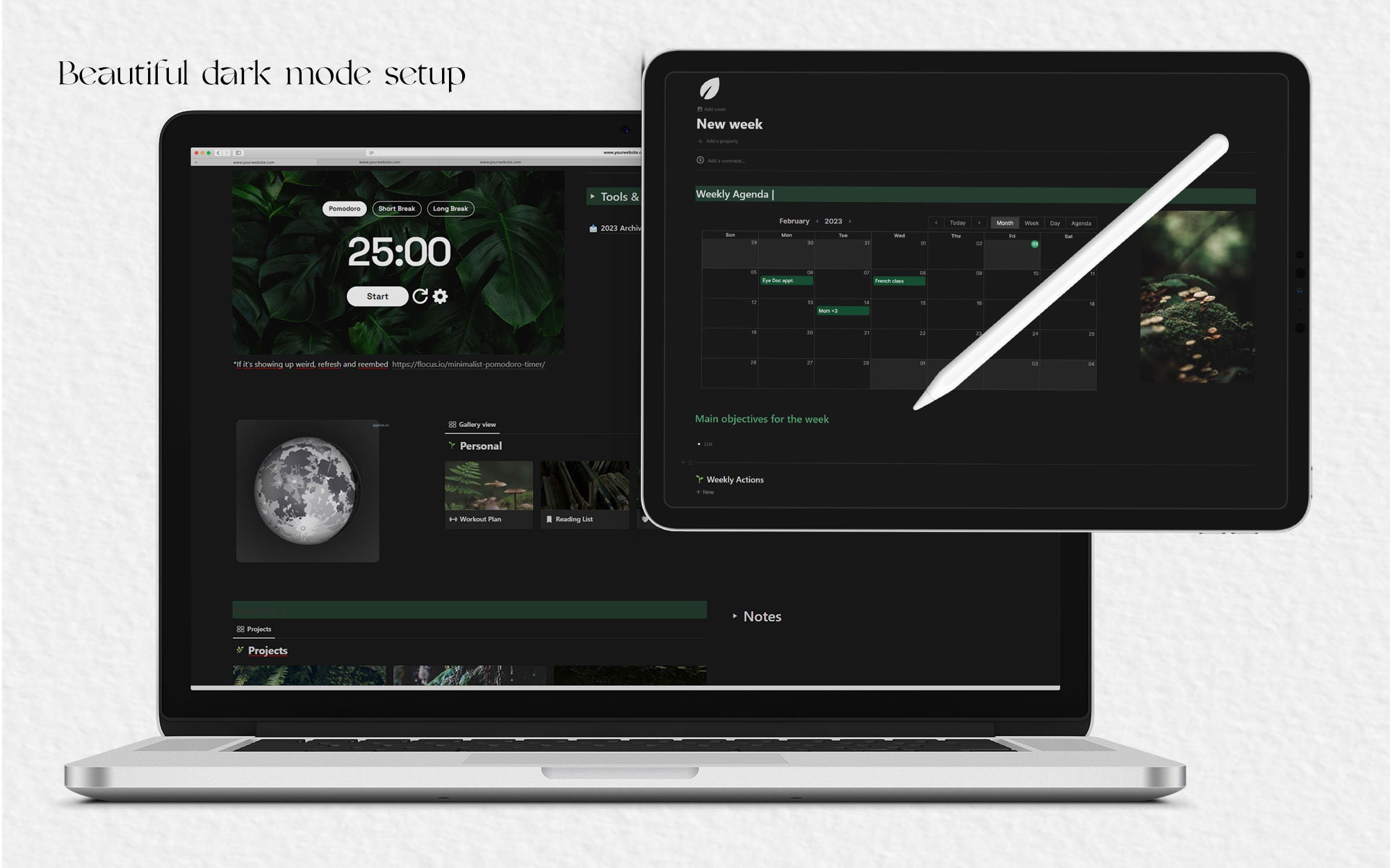 Cottagecore Notion Template, Dark Mode Ultimate Life Planner ...