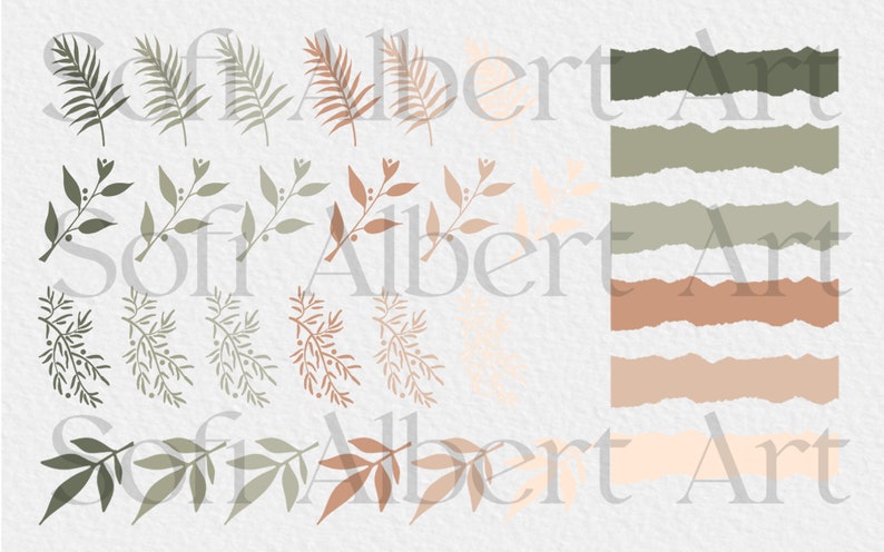 150+ Boho Botanical Elegant Digital Stickers for Digital Journals and ...