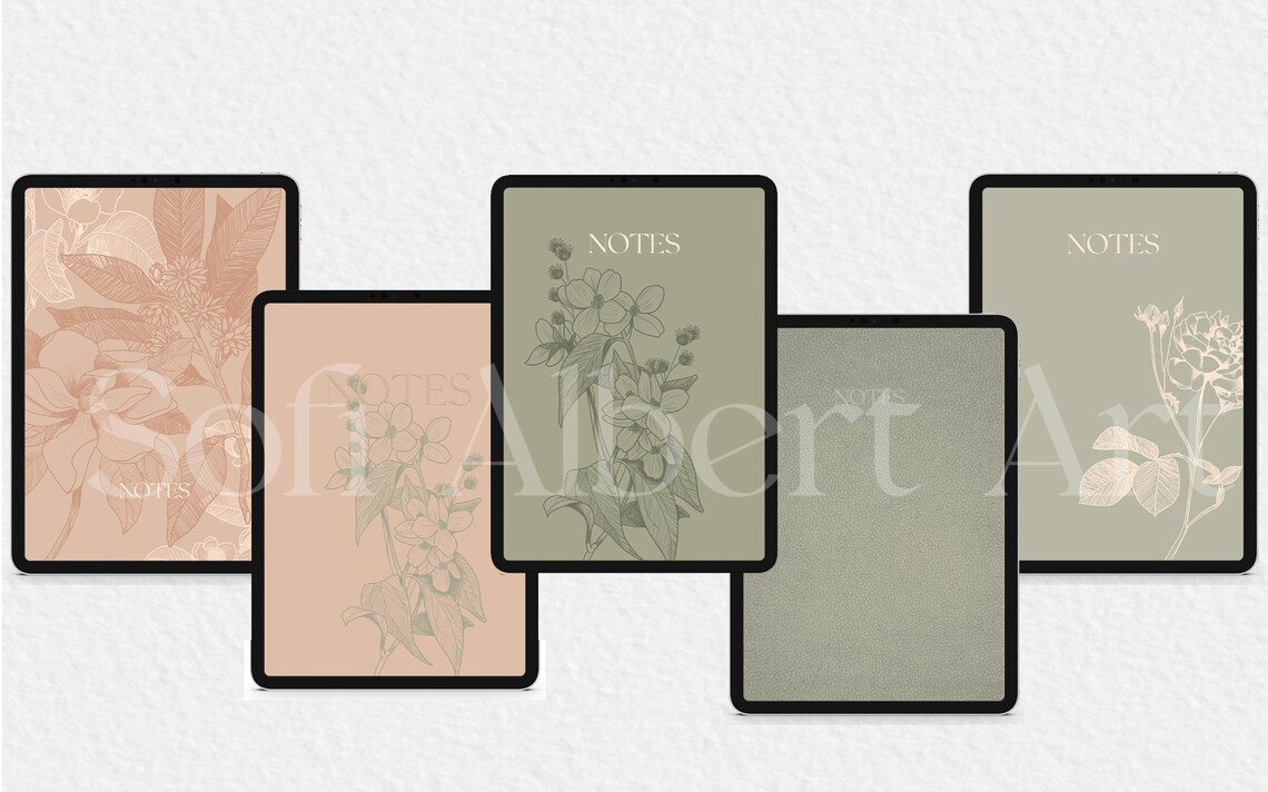 20 Floral & Leather Texture Digital Notebook Covers for - Etsy