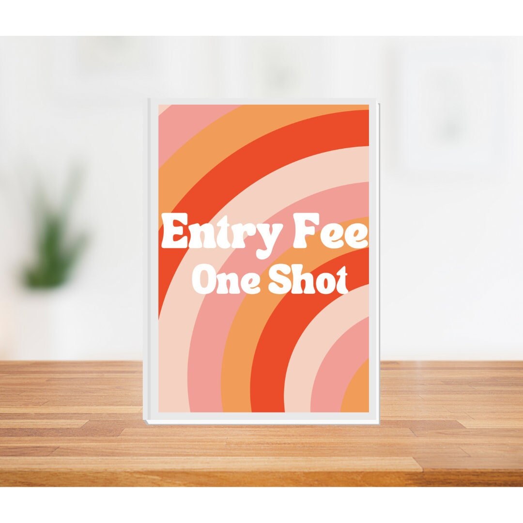 Entry Fee: One Shot - Groovy - Instant Download - Etsy