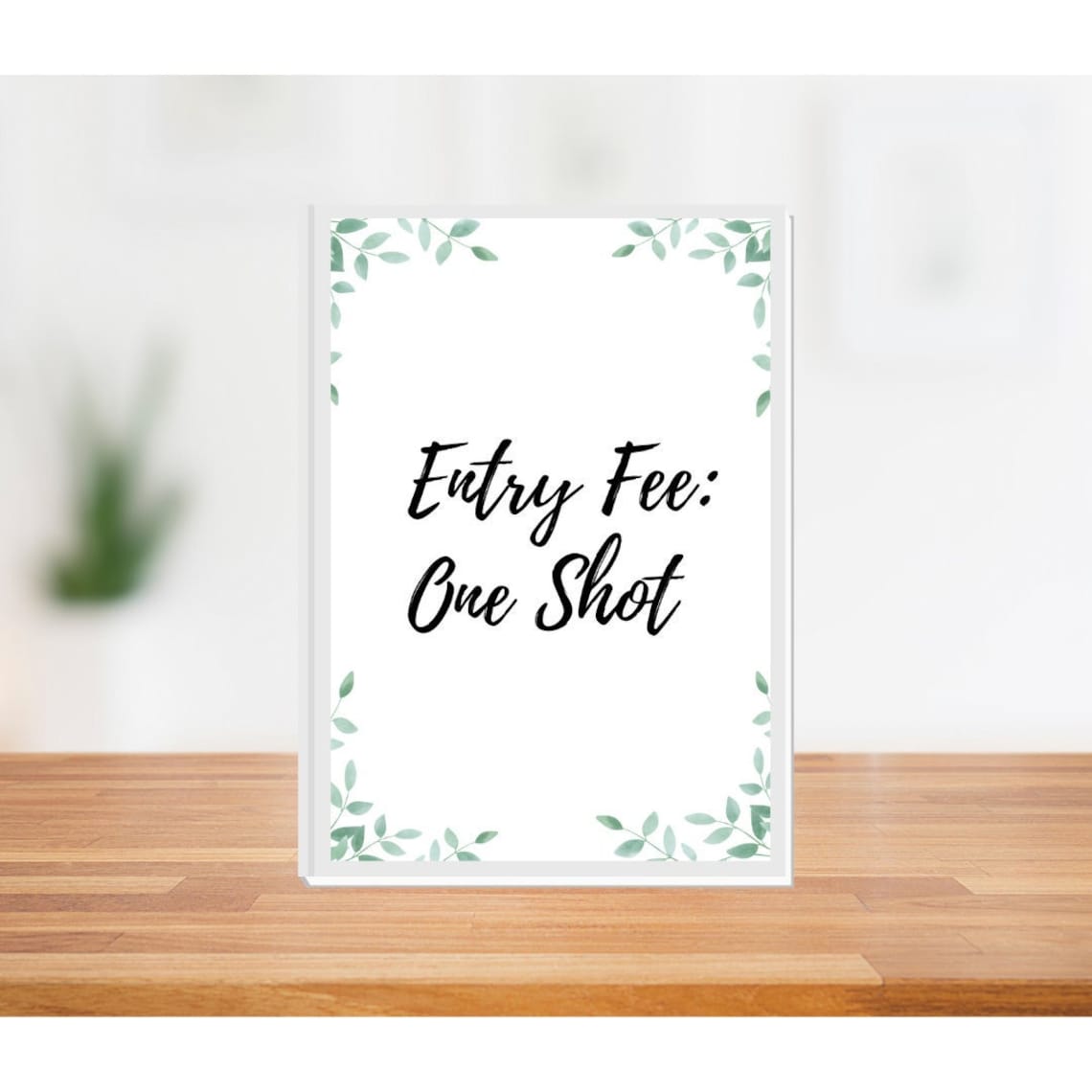 Entry Fee: One Shot Printable - Etsy