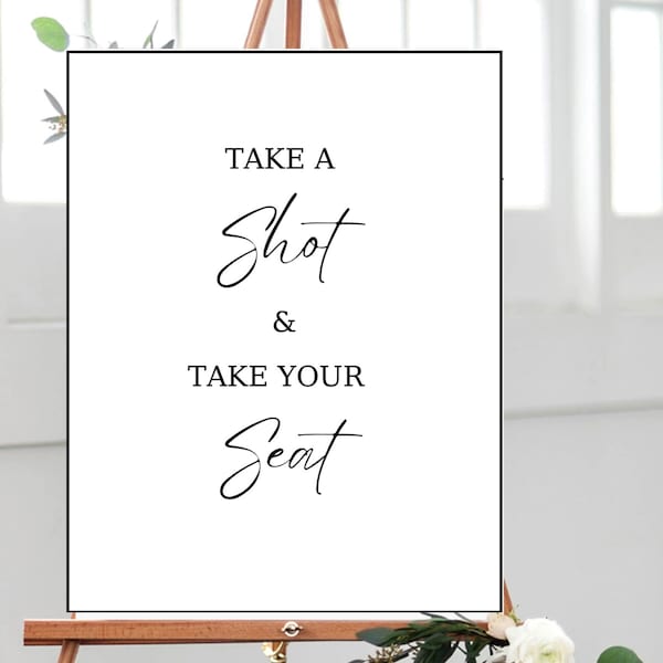 Take a Shot and Take Your Seat Sign - Etsy