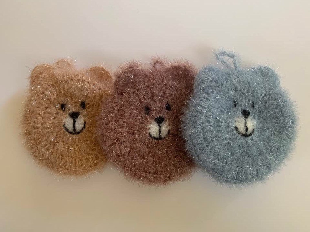 Bear Face Crochet Scrubby for Washing Dishes - Etsy