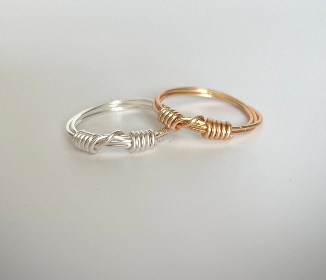 Gold and Silver Wire Wrapped Ring Dainty Wire Wrapped Ring - Etsy