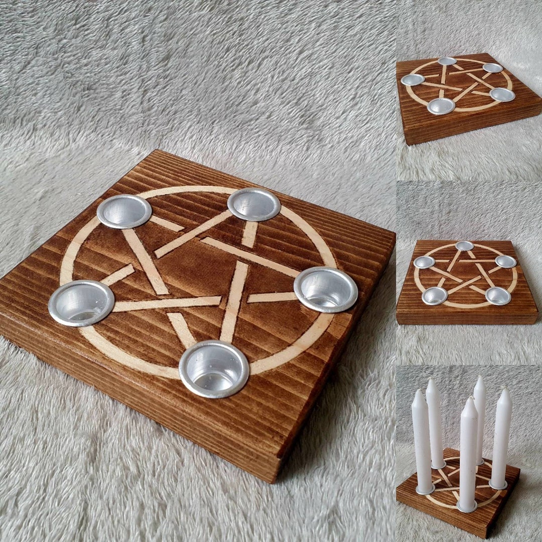 Handmade Wicca Pentacle Spell Candle Holder for Use With 2cm Spell ...
