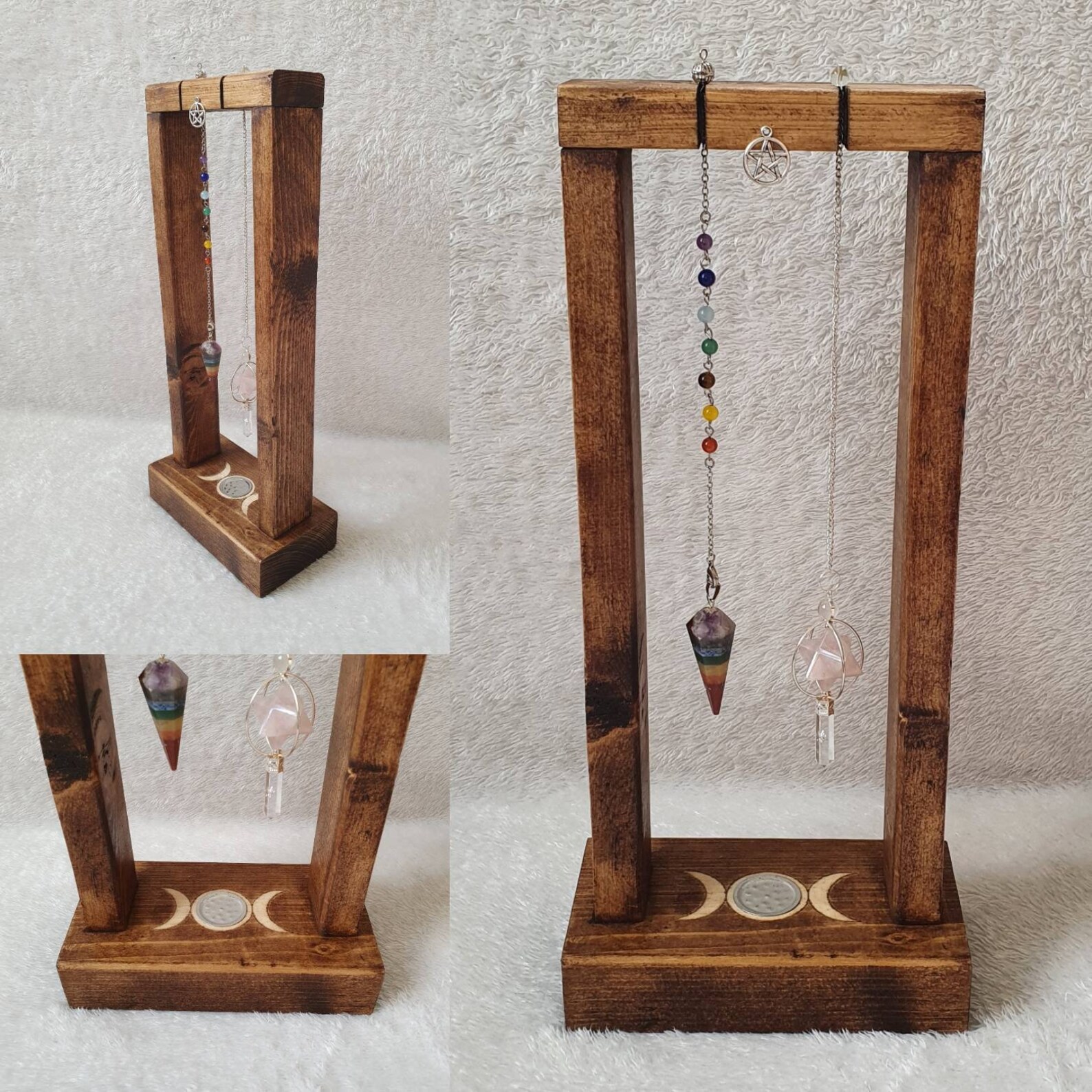 Handmade Stand for 2 Pendulums with Incense Burner for | Etsy