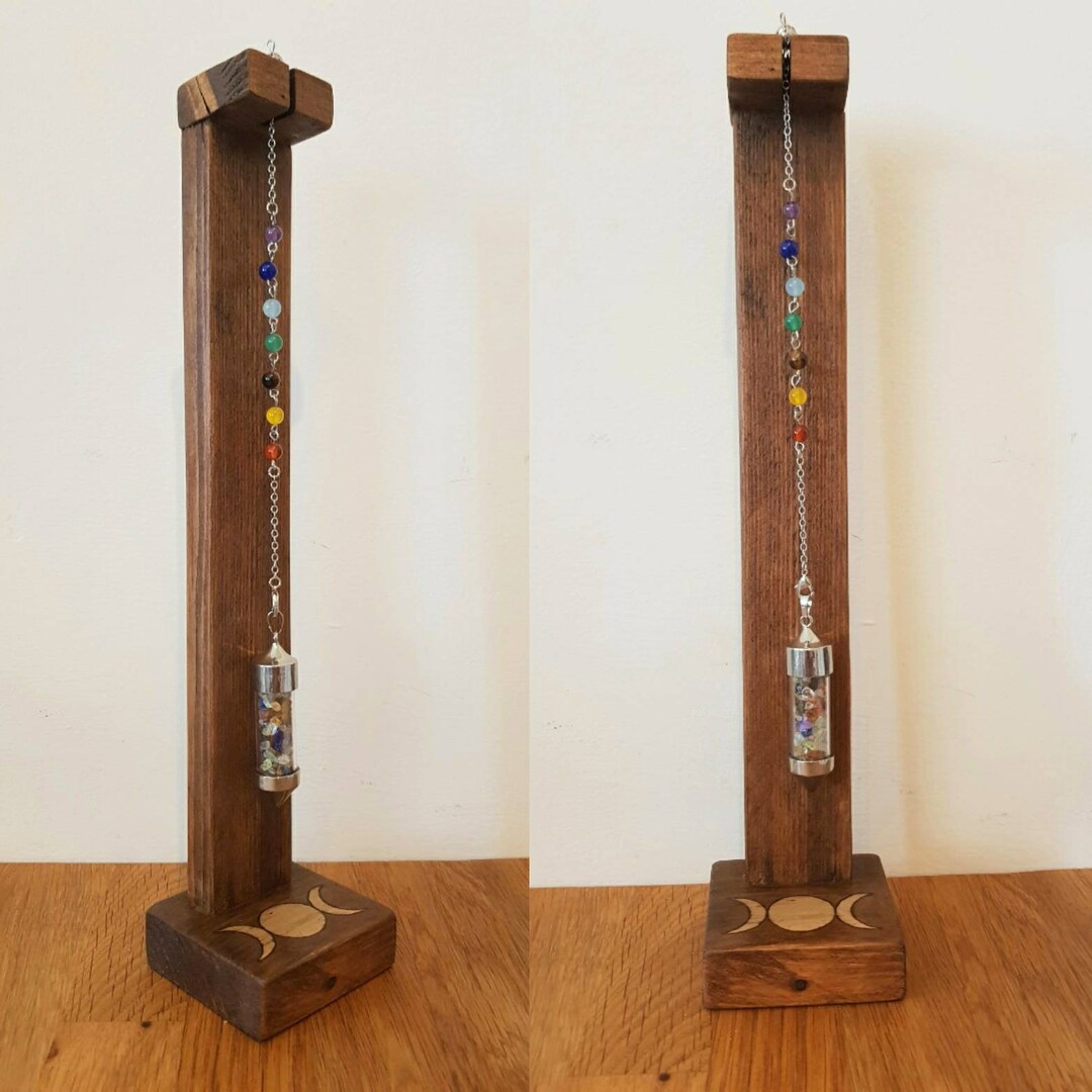 Handmade Single Pendulum Stand With Hand Pyrography - Etsy