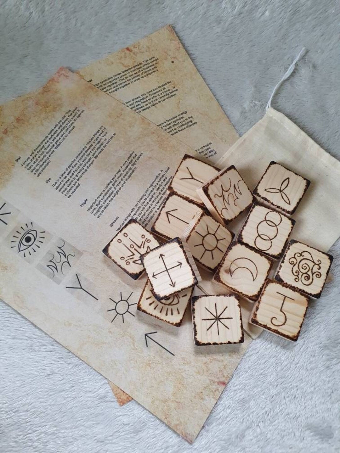 Handmade Wooden Witches Runes Hand Drawn, Hand Pyrography - Etsy