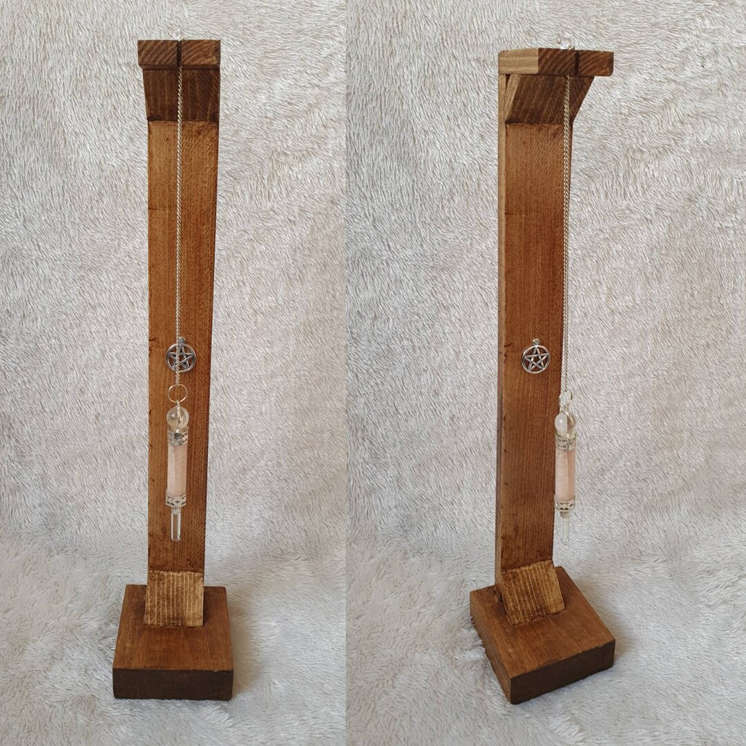 Handmade Single Pendulum Stand With Wicca Pentagram Charm - Etsy