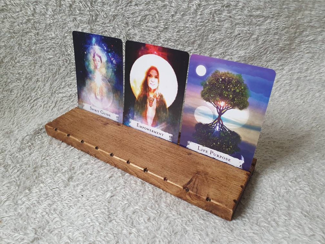Handmade Triple Tarot Card and Oracle Card Holder in Dark Tudor Oak - Etsy