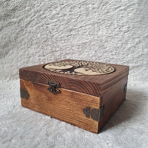 Handmade Tree of Life Box in Dark Oak Made From Reclaimed Wood (15cm X ...