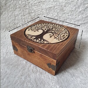 Handmade Tree of Life Box in Dark Oak Made From Reclaimed Wood (15cm X ...