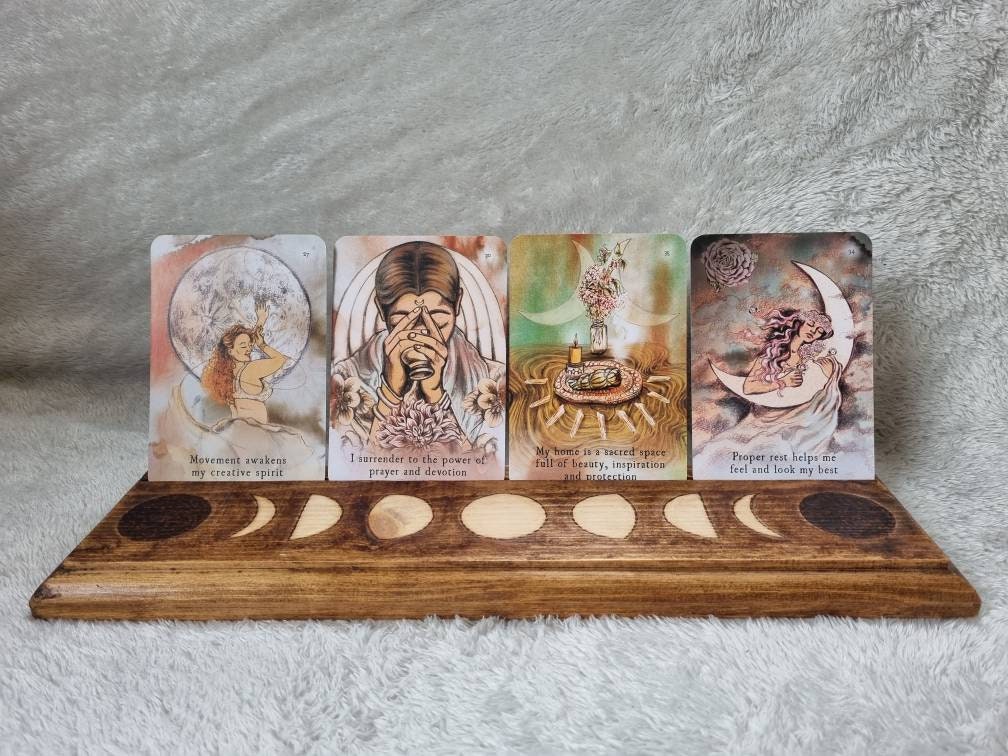 Handmade Hand Pyrography Moon Phase 4 X Tarot Card and Oracle - Etsy UK