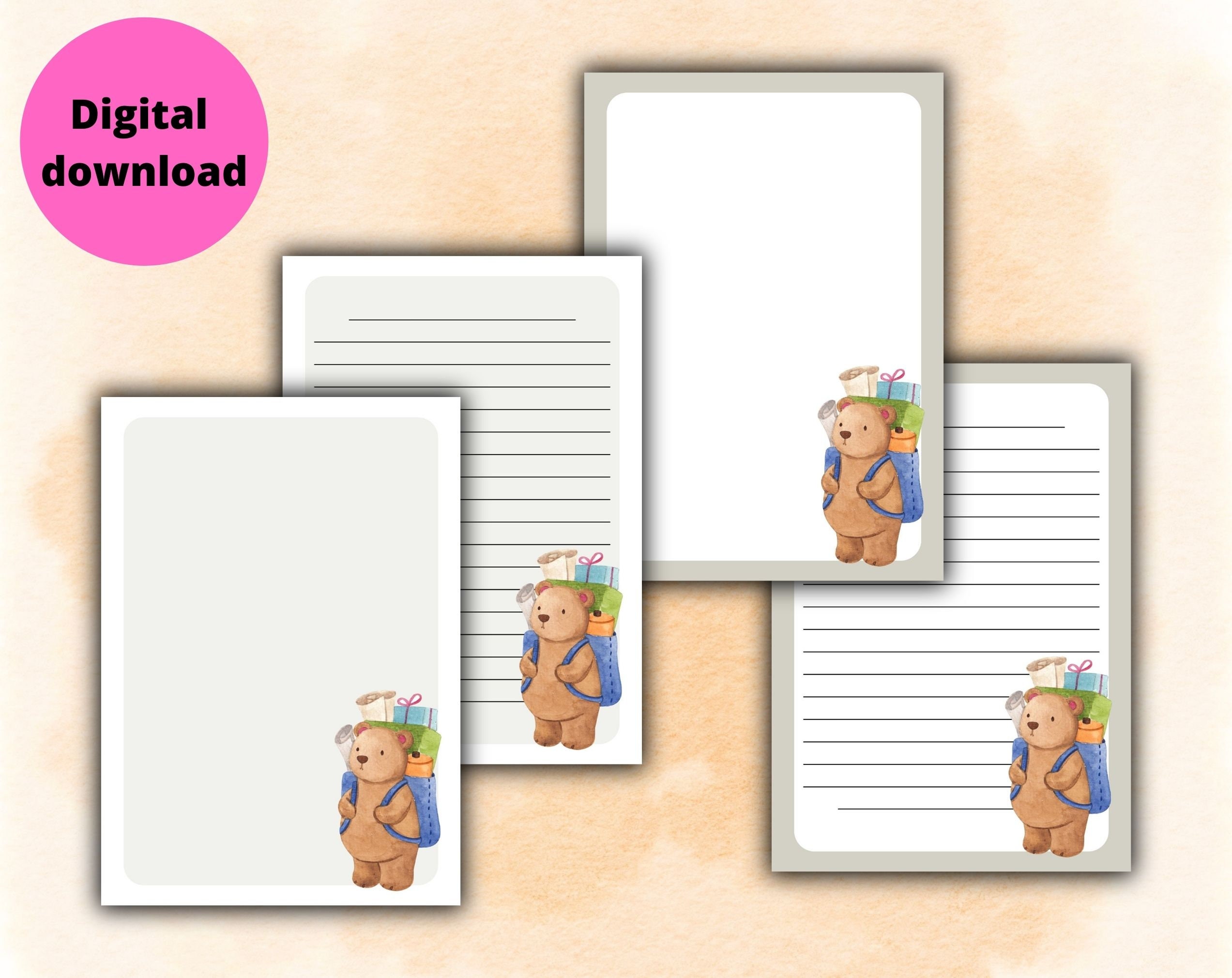 travel stationery paper instant download stationery paper pack ...
