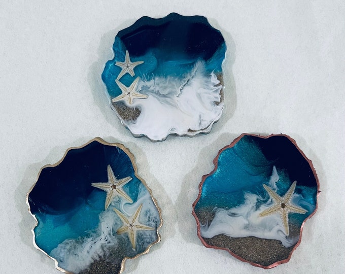 Ocean Magnets/ Beach Magnets. Handmade Resin Fridge Magnets ...