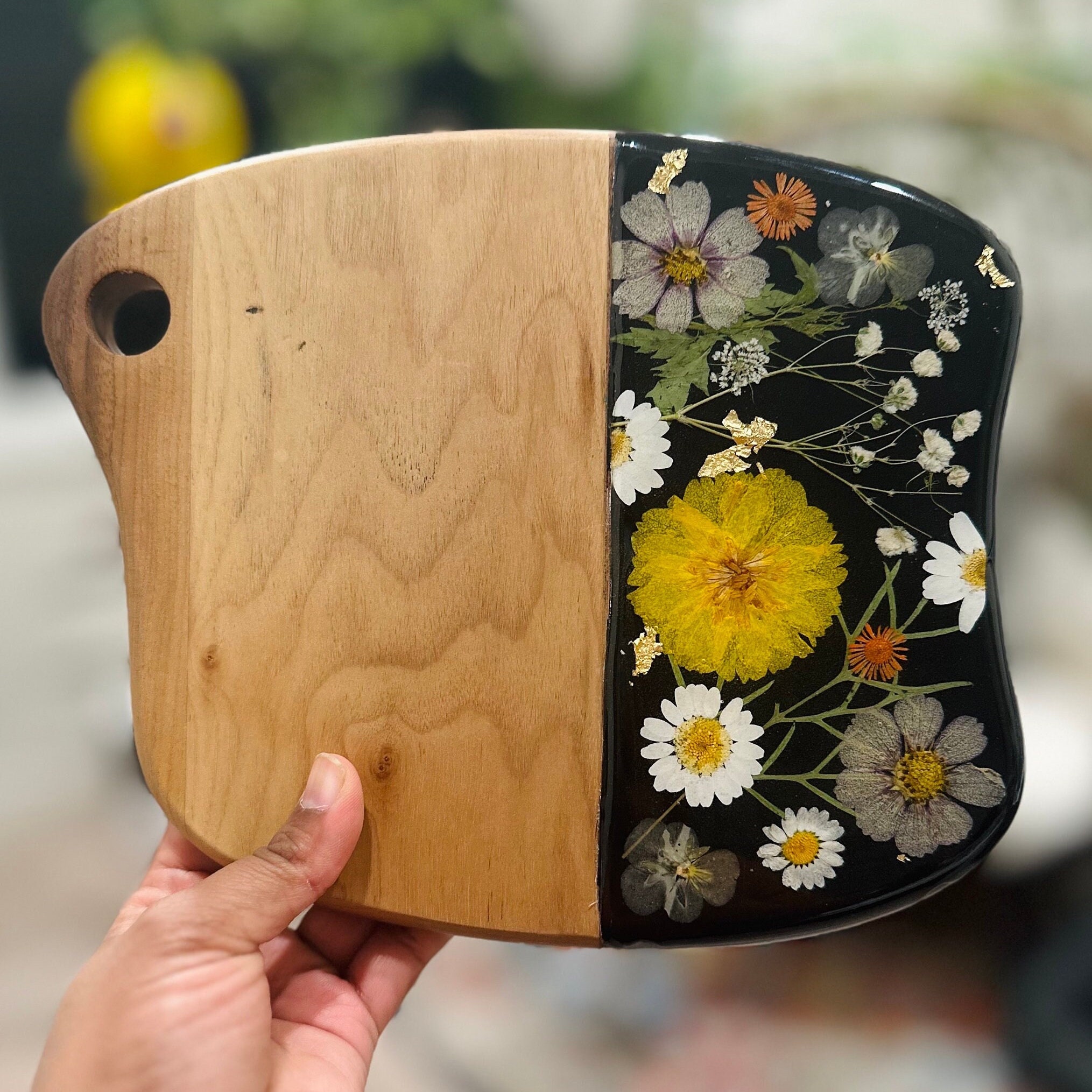 Floral Cheese Boards: Real Dried & Pressed Flowers on Walnut - Etsy