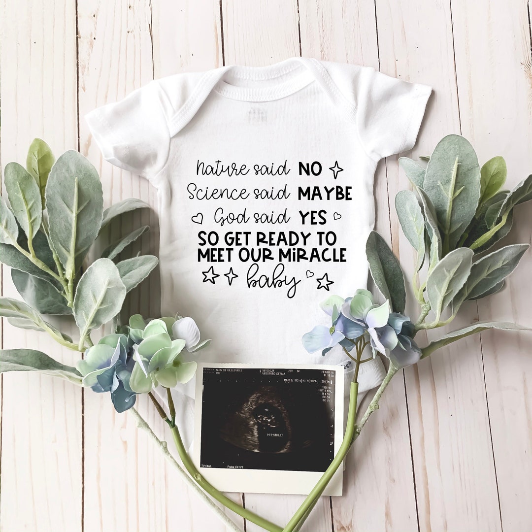 Pregnancy Announcement Bodysuit, Miracle Baby, IVF Pregnancy ...