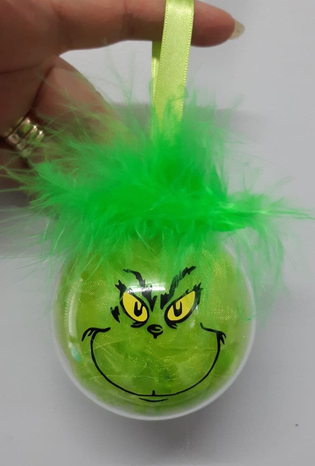 Grinch Themed Hand Made Christmas Decoration - Etsy UK