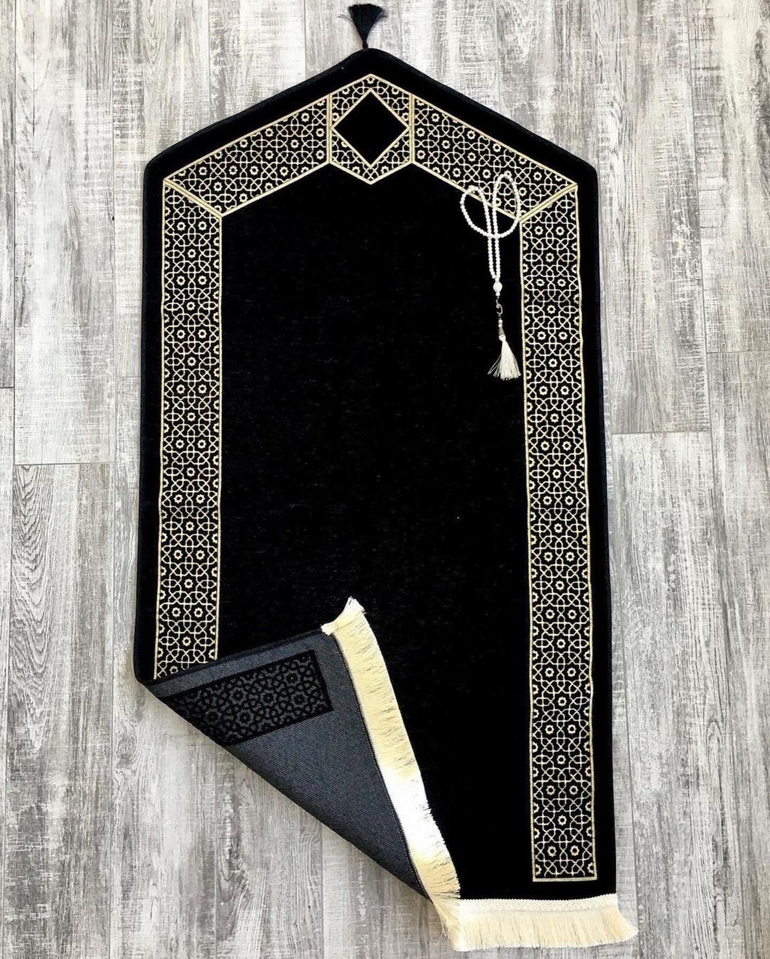 Black Bias Tipe PRAYER MAT Ramadan Gift Tapestery Pray Mat - Etsy