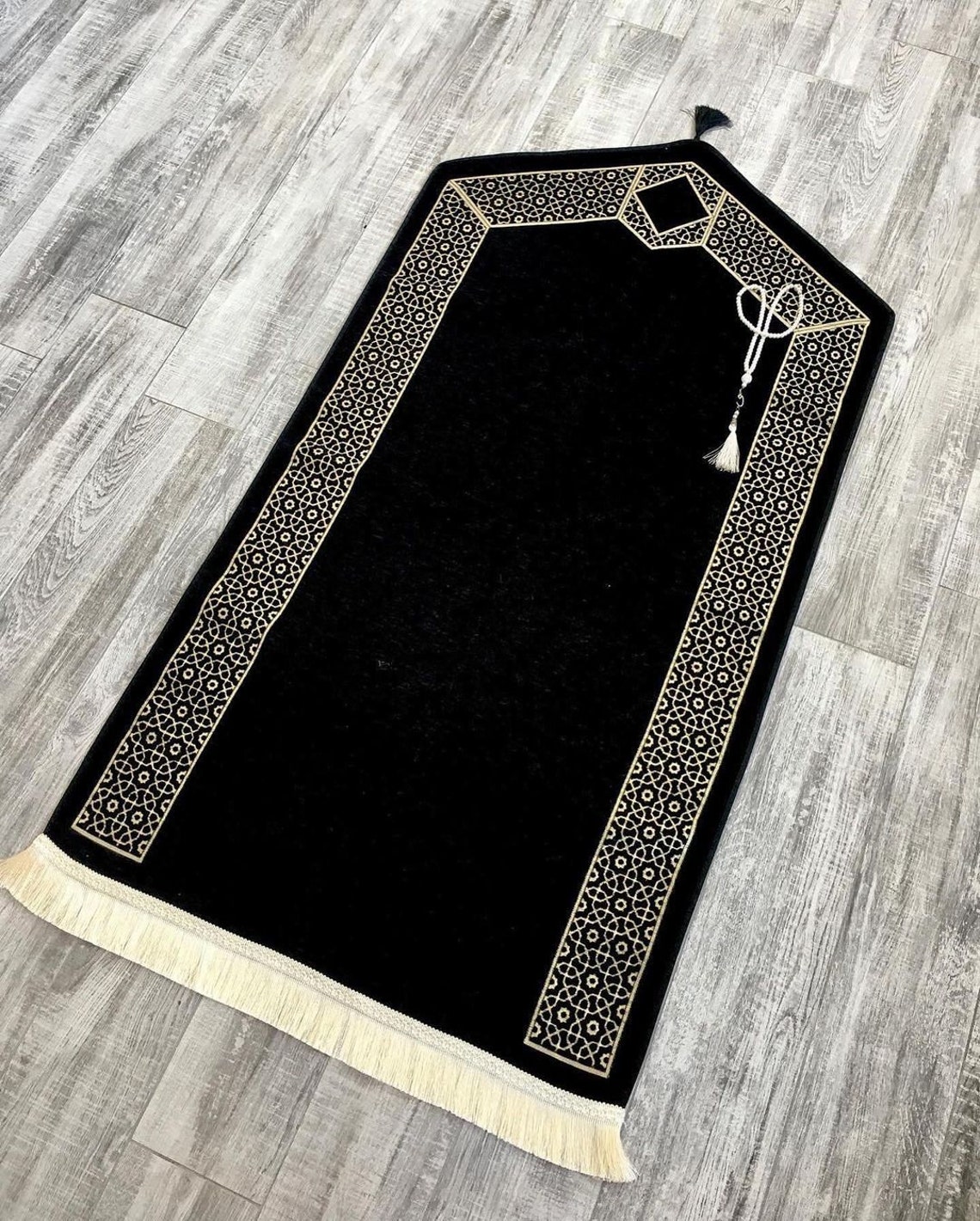 Black Bias Tipe PRAYER MAT Ramadan Gift Tapestery Pray Mat - Etsy