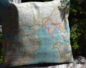 World Map Pillow - Etsy