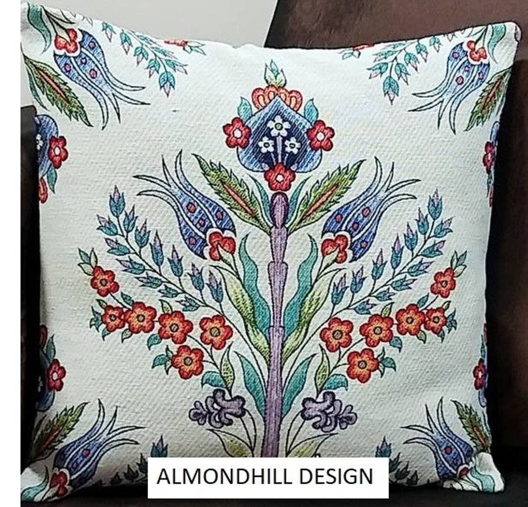 Queen Tulip Design Pillow Tile Pattern Tapestry Lace Pillow Tulip Tile ...