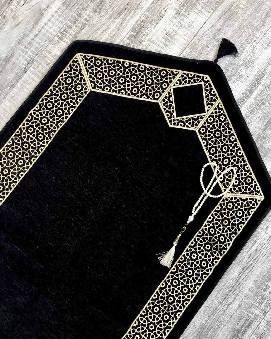 Black Bias Tipe PRAYER MAT Ramadan Gift Tapestery Pray Mat - Etsy