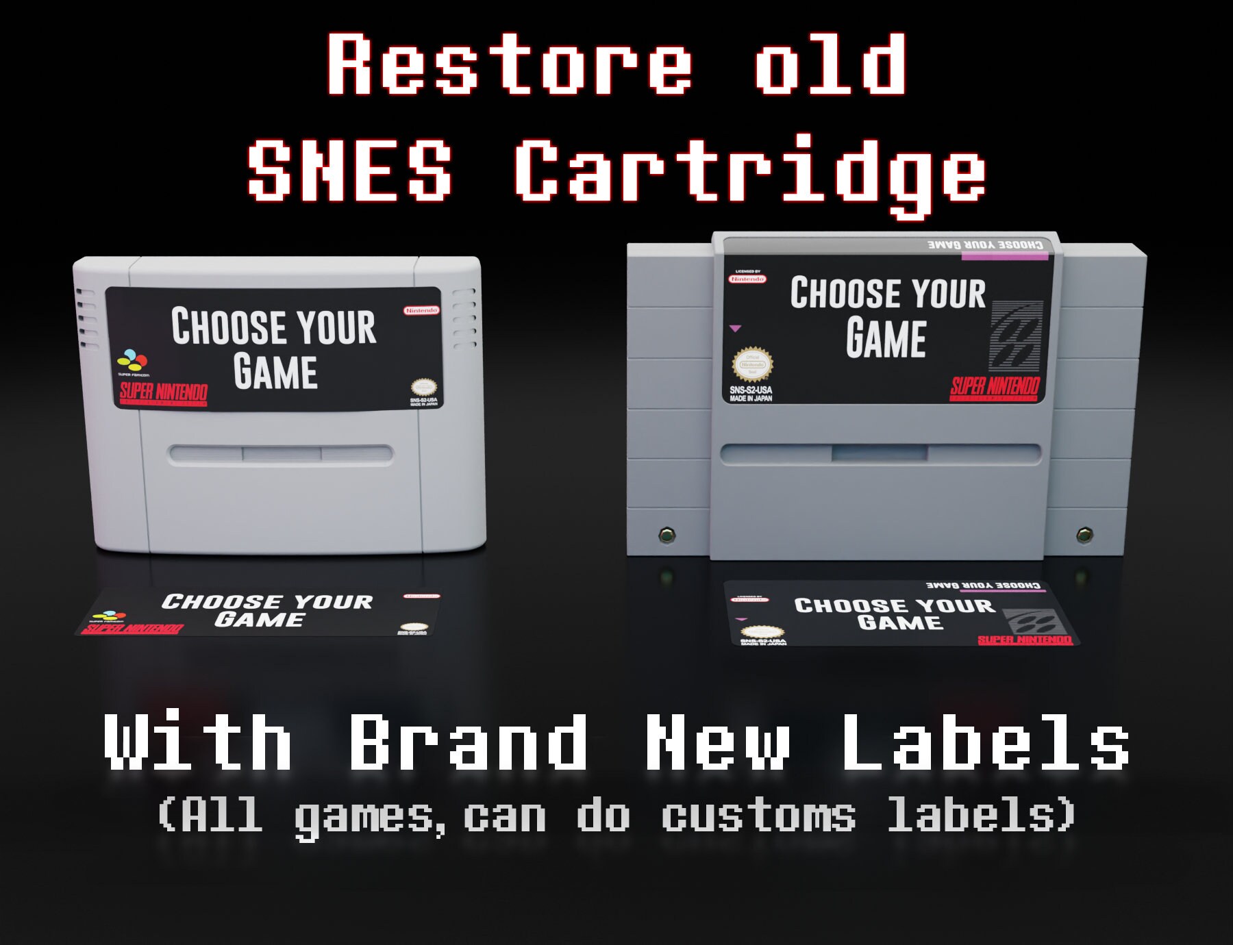 Super Nintendo Label PAL/US/JAP Snes Cartridge Label - Etsy