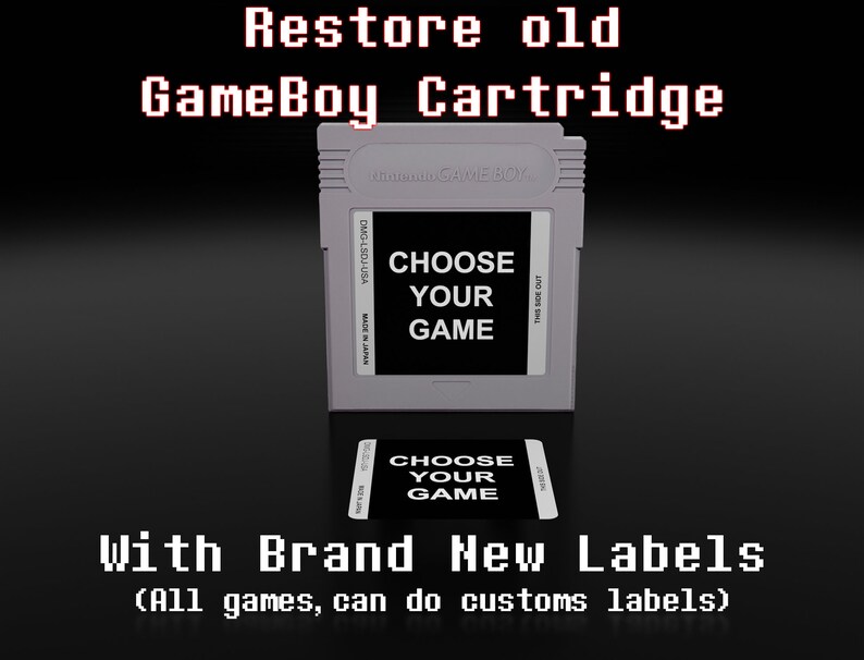 Game Boy & Game Boy Color Label Cartridge Label - Etsy