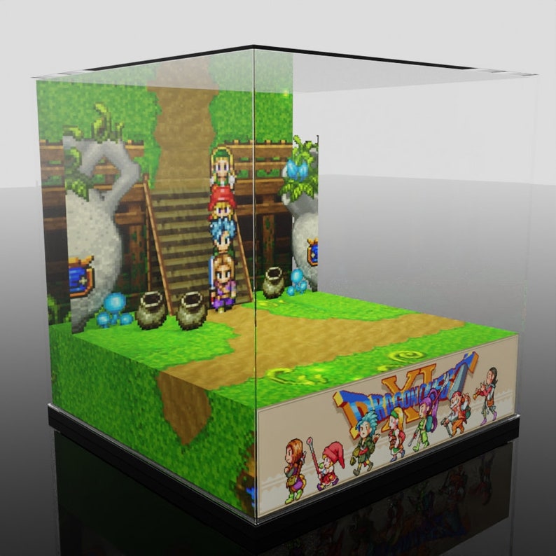 Dragon Quest XI Pixel Mode Diorama, 12cm Acrylic Display, Gaming Decor ...