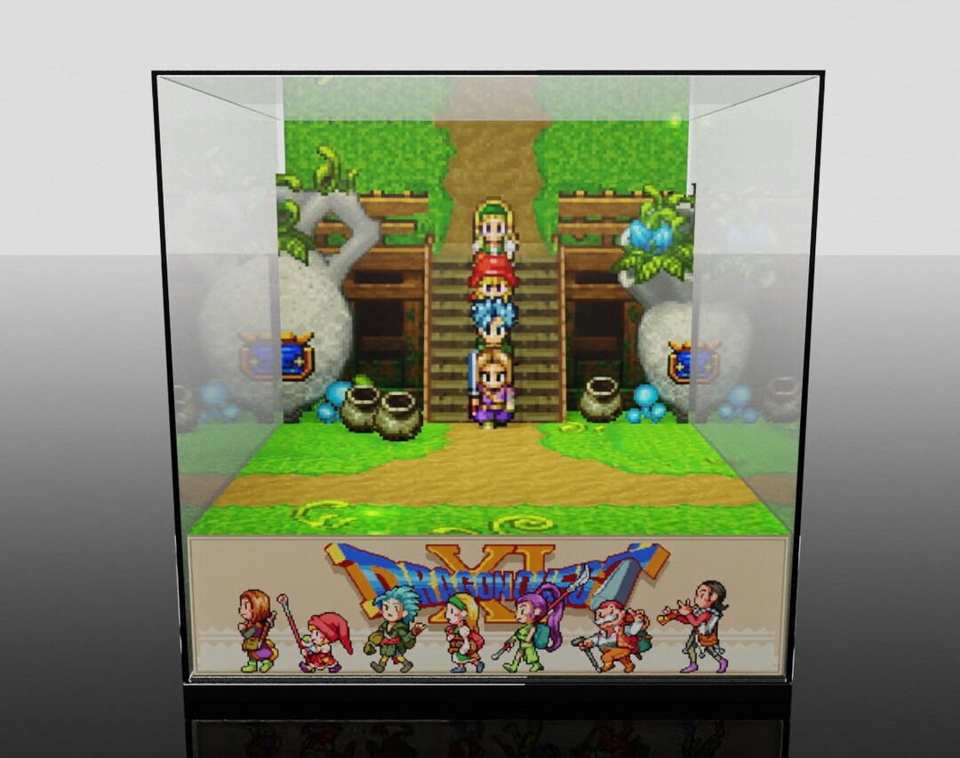 Dragon Quest XI Pixel Mode Diorama, 12cm Acrylic Display, Gaming Decor ...