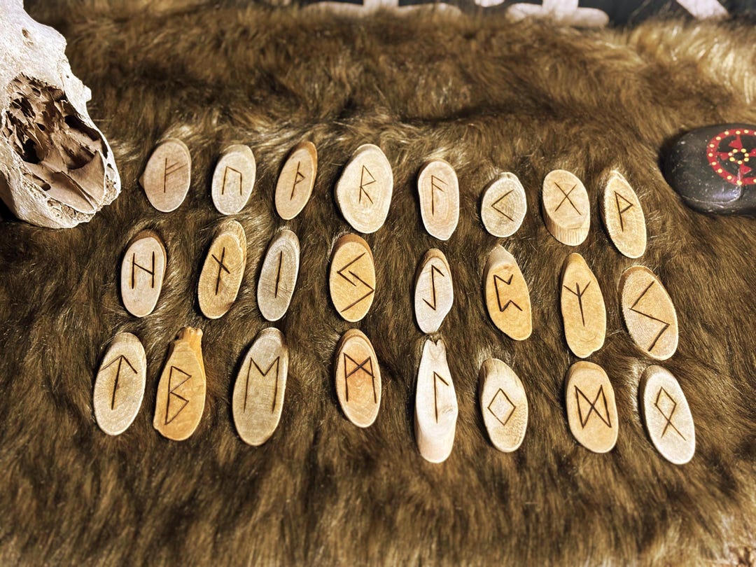 Driftwood Elder Futhark Rune Discs – Hand-burned, Ritual-crafted ...