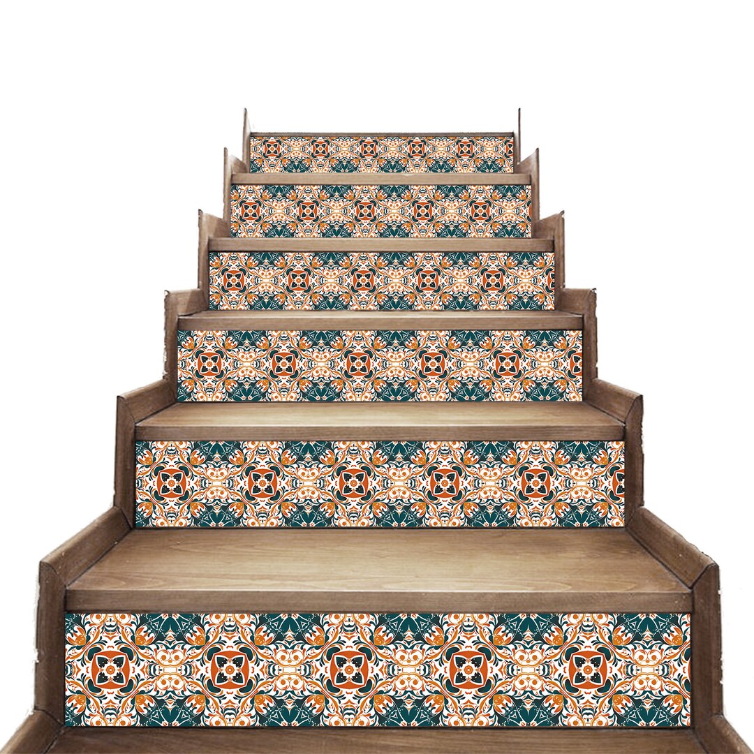 Walraime Pattern Stair Riser Decals Peel and Stick Removable Self ...