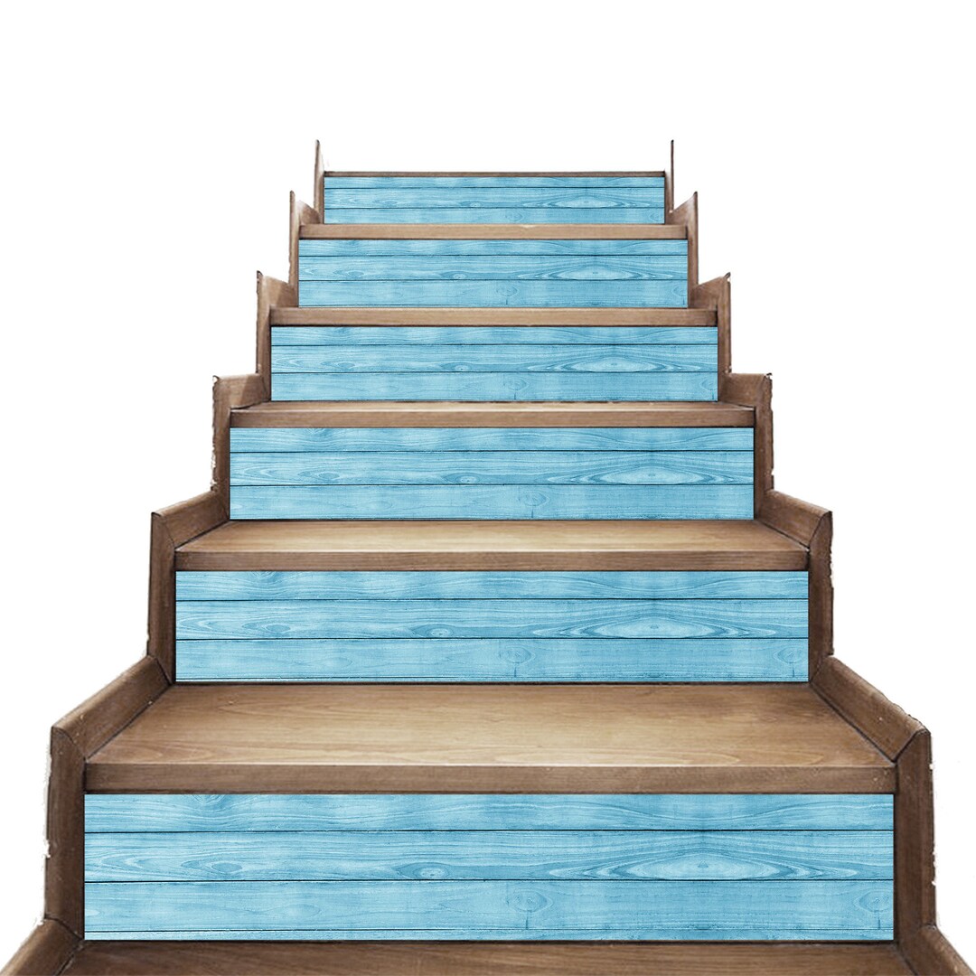 Walraime Wood Pattern Stair Riser Decals Peel and Stick Removable Self ...
