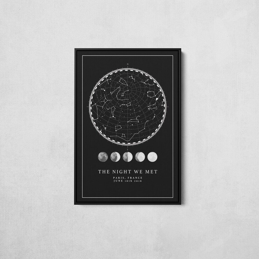 Custom Canvas Star Map | Personalised Star Map | Star Map Print | Night ...