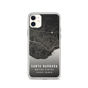 Santa Barbara California City Map Case for iPhone 14, iPhone 14 Plus ...