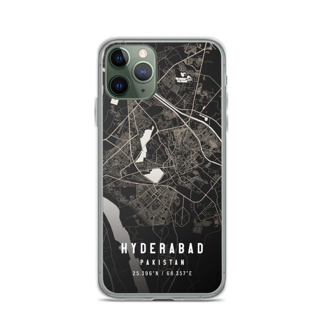 Hyderabad Pakistan City Map Case for iPhone 14, iPhone 14 Plus/pro/pro ...